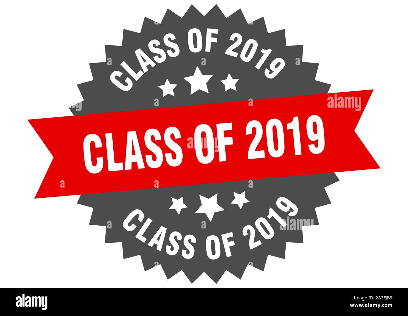 class of 2019 sign. class of 2019 red-black circular band label Stock ...