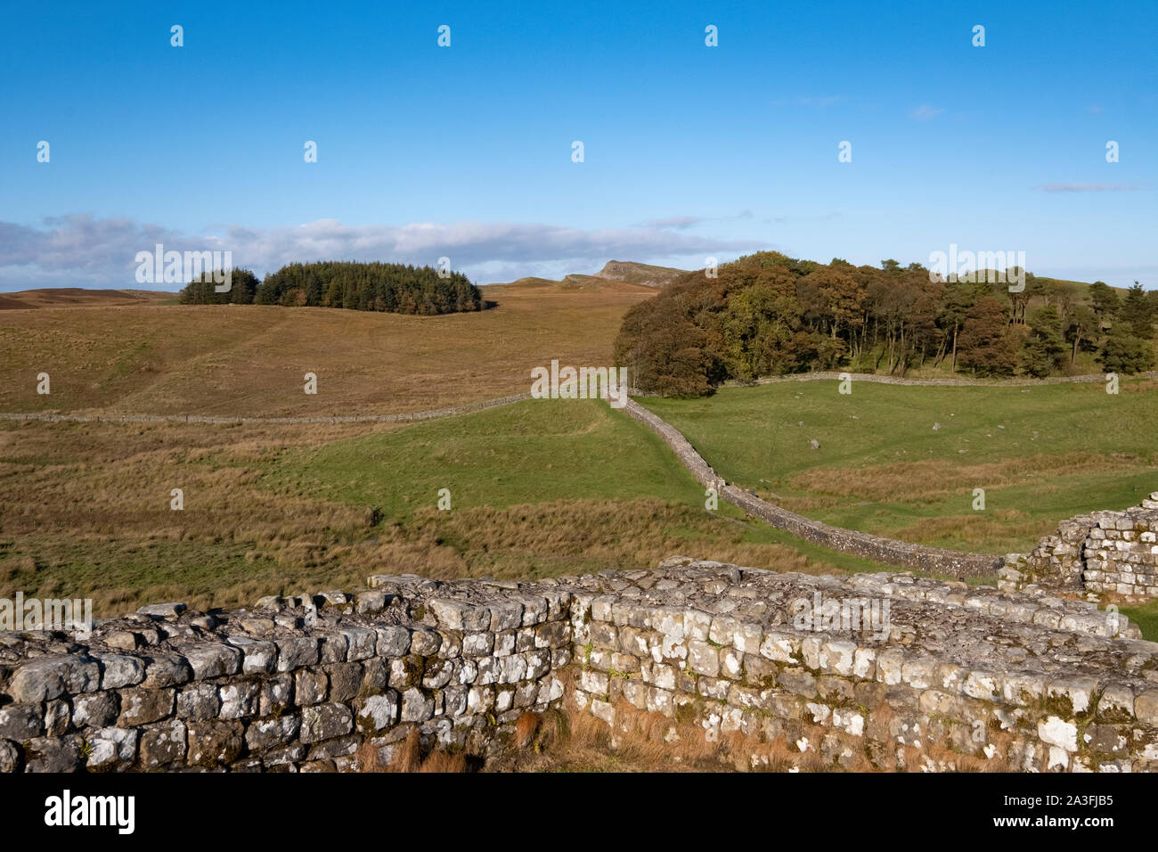 Hadrians Wall, Housesteads, Northumberland, UK: remains of the roman ...