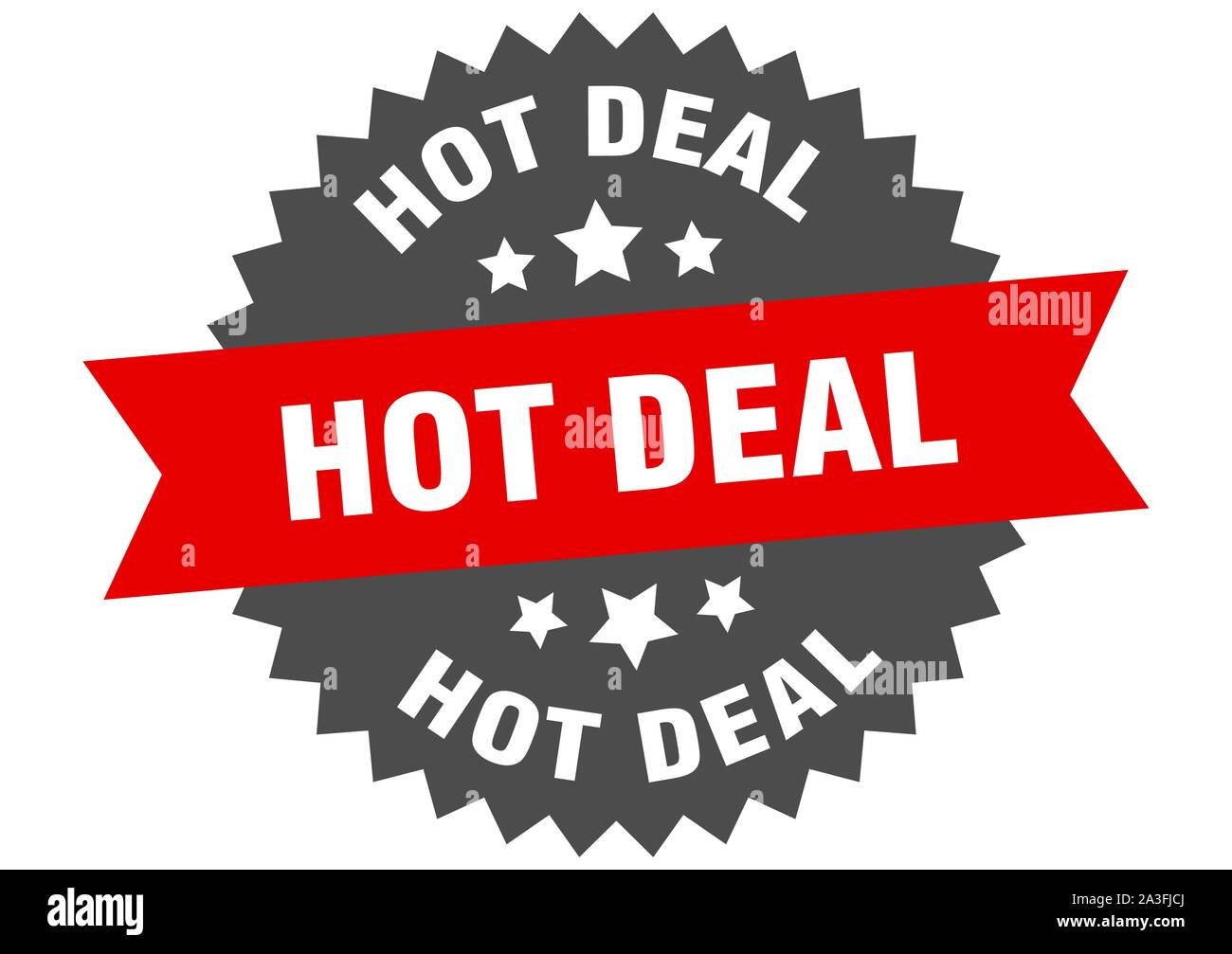 hot deal sign. hot deal red-black circular band label Stock Vector ...