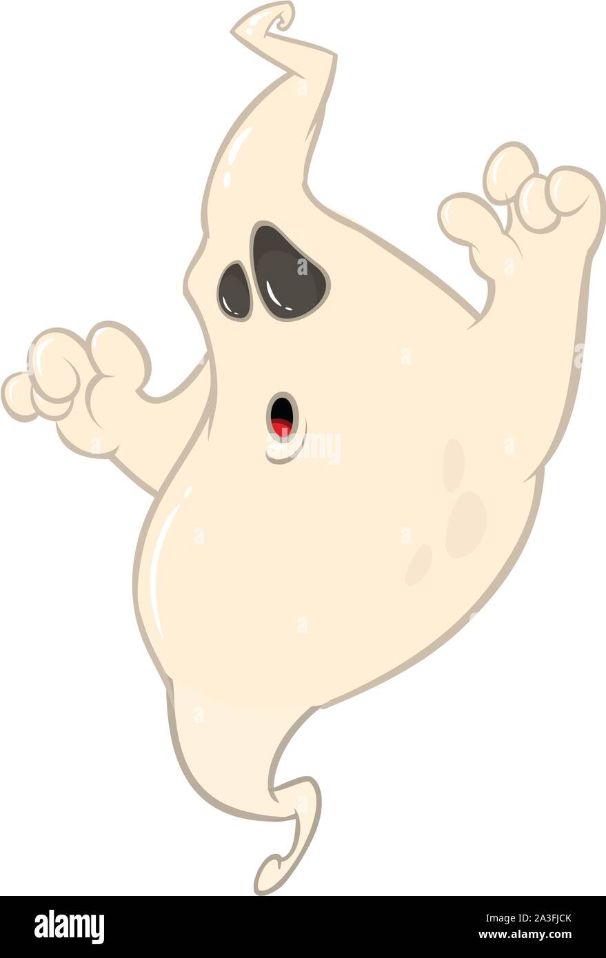 Happy cartoon ghost. Halloween vector illustration Stock Vector Image ...
