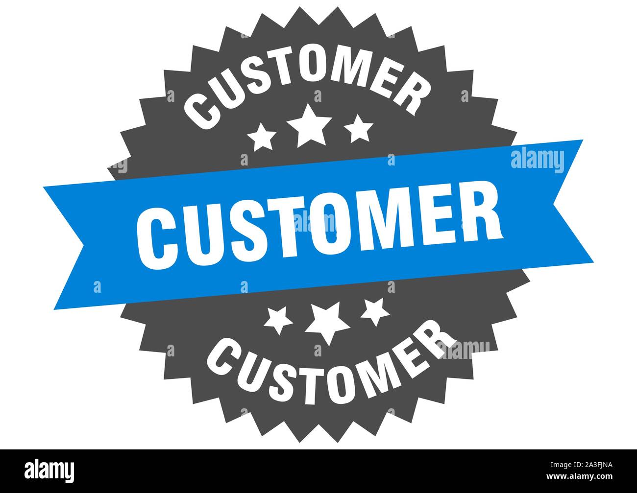 customer sign. customer blue-black circular band label Stock Vector ...