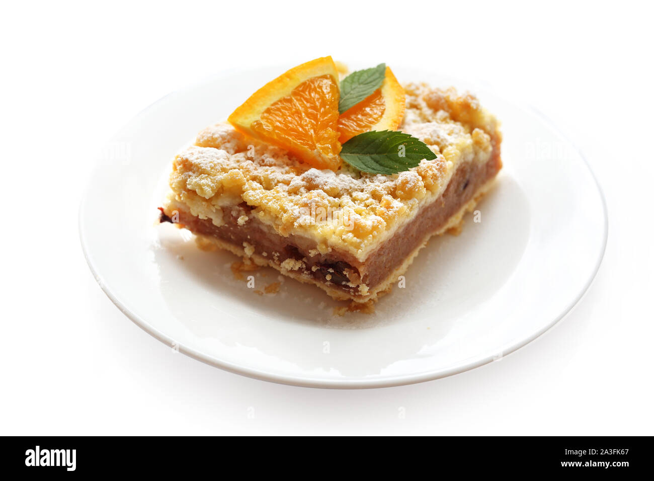 Apple pie. Homemade shortbread cake with apples. White background Stock ...