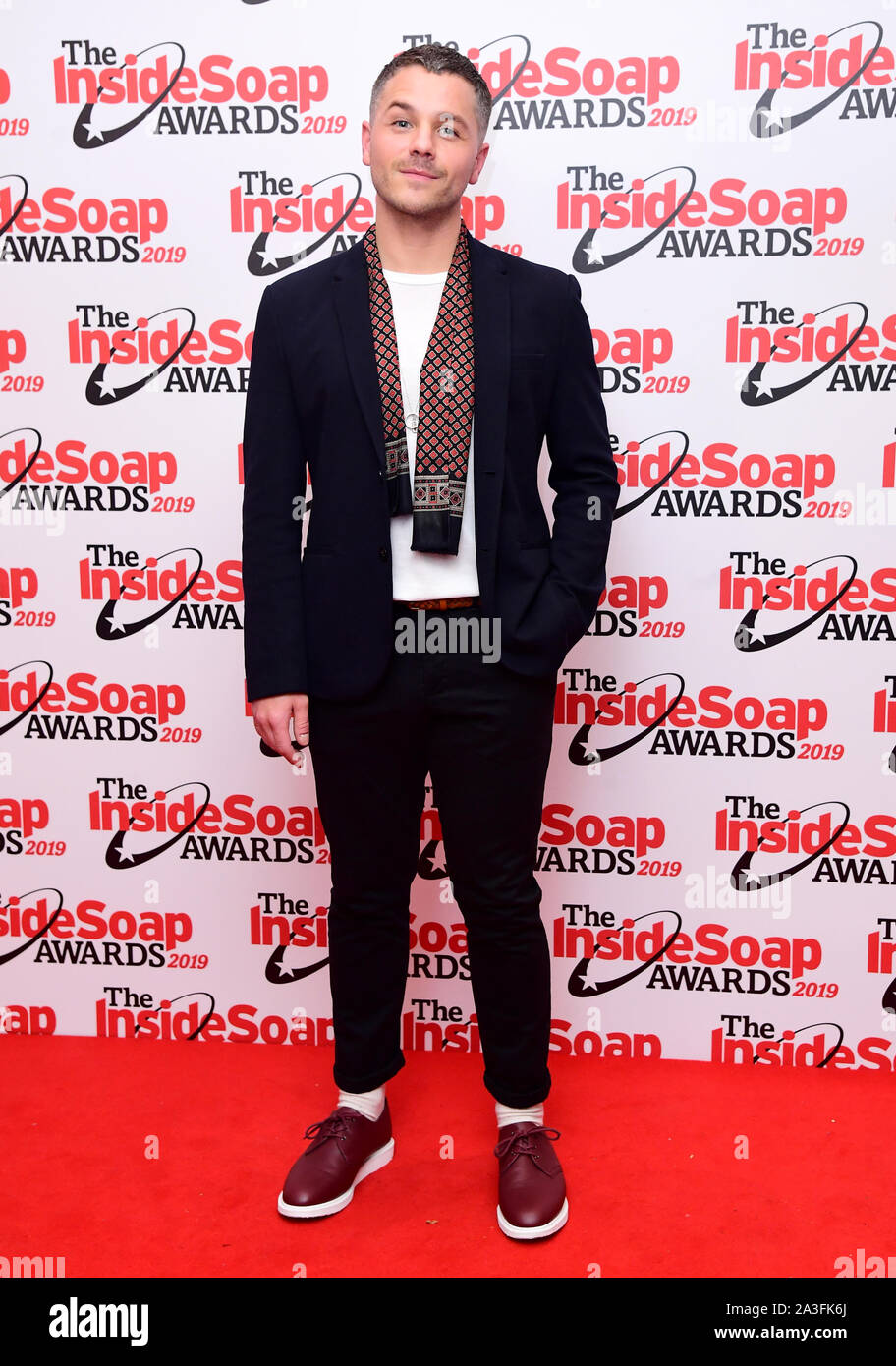 David Ames arriving for the Inside Soap Awards 2019 held at Sway ...