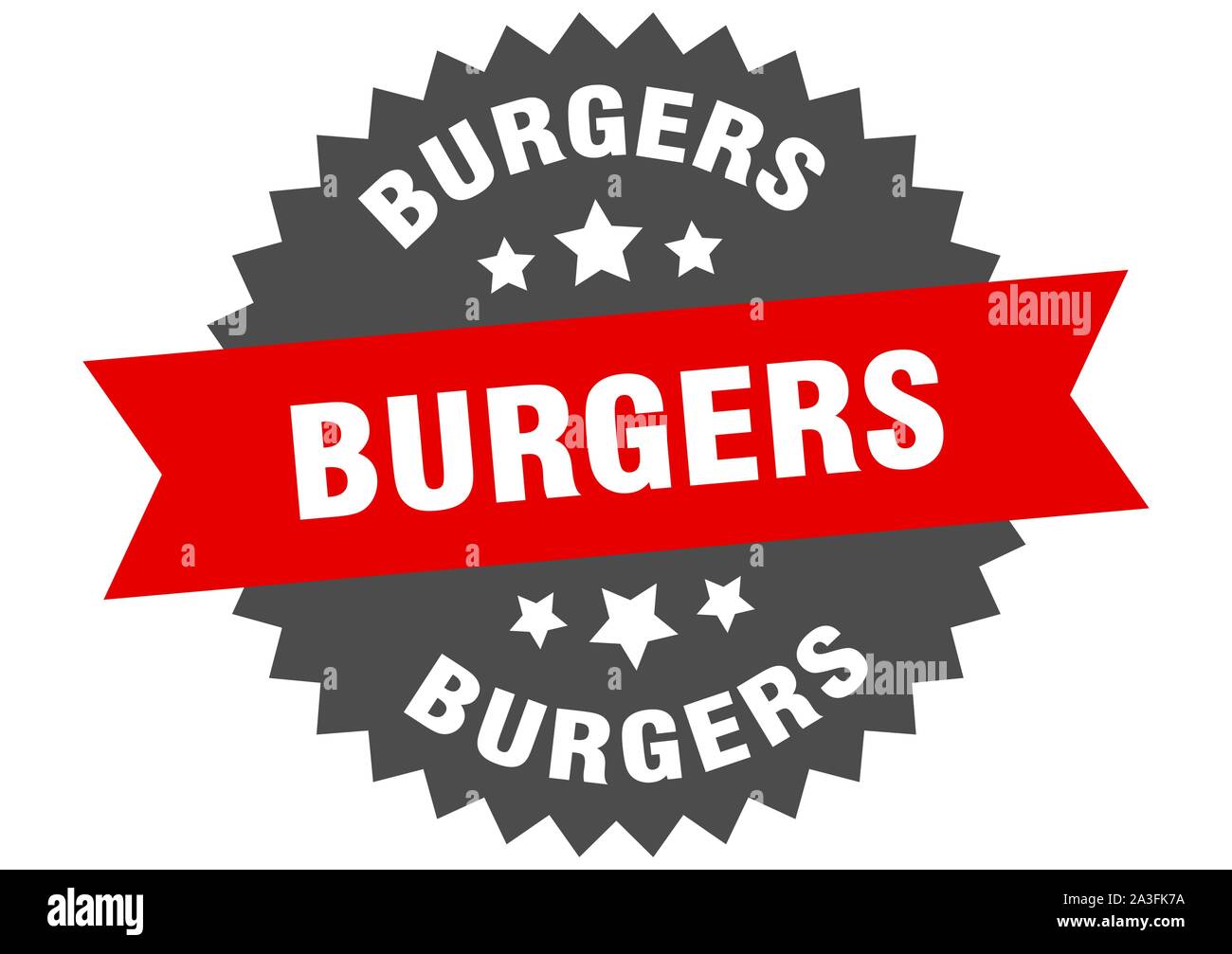 burgers sign. burgers red-black circular band label Stock Vector Image ...