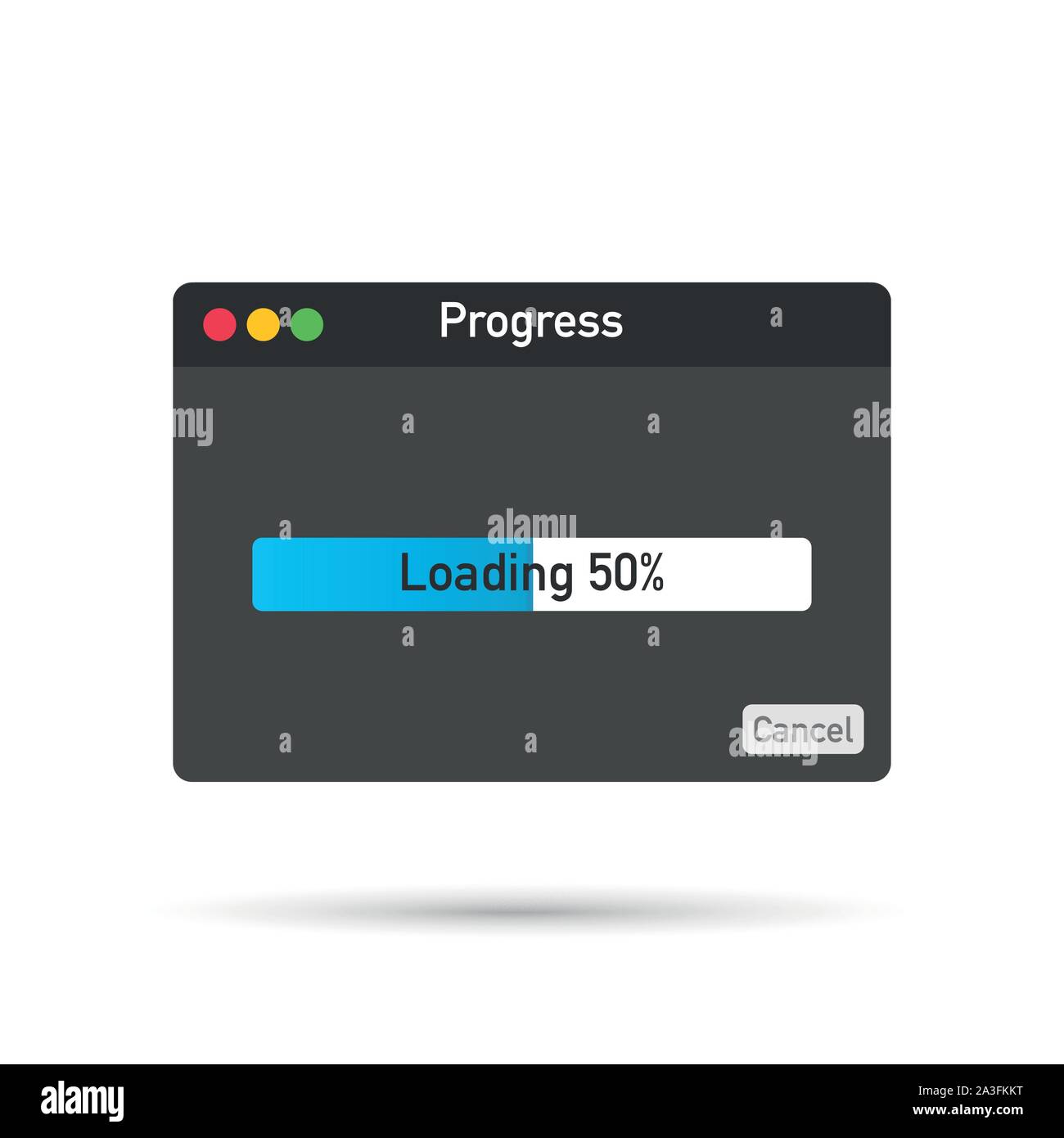 Loading Data Window With Progress Bar On White Background Vector Stock Illustration Stock 