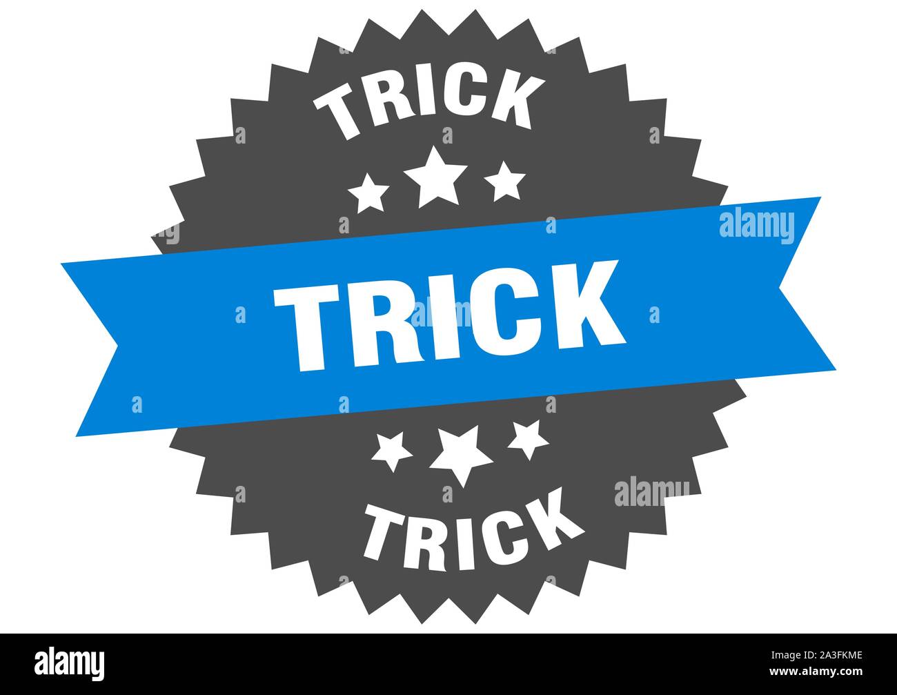 trick sign. trick blue-black circular band label Stock Vector Image ...