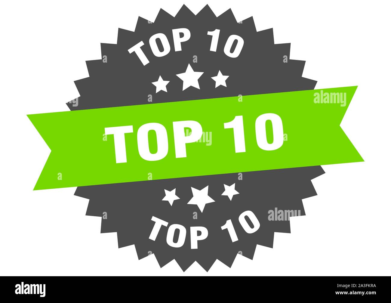 top 10 sign. top 10 green-black circular band label Stock Vector Image ...