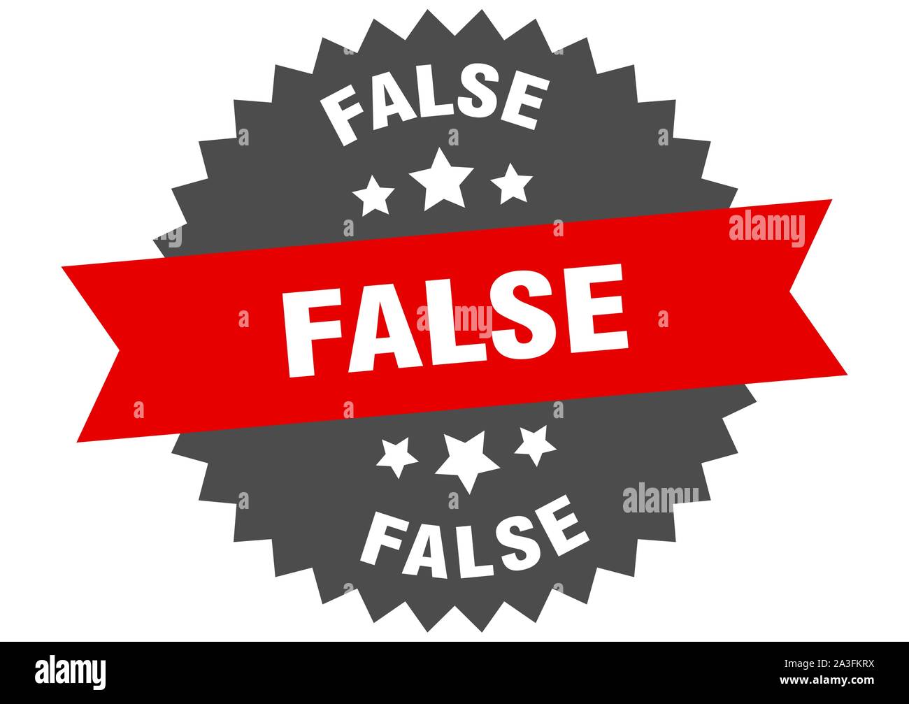 false sign. false red-black circular band label Stock Vector Image ...