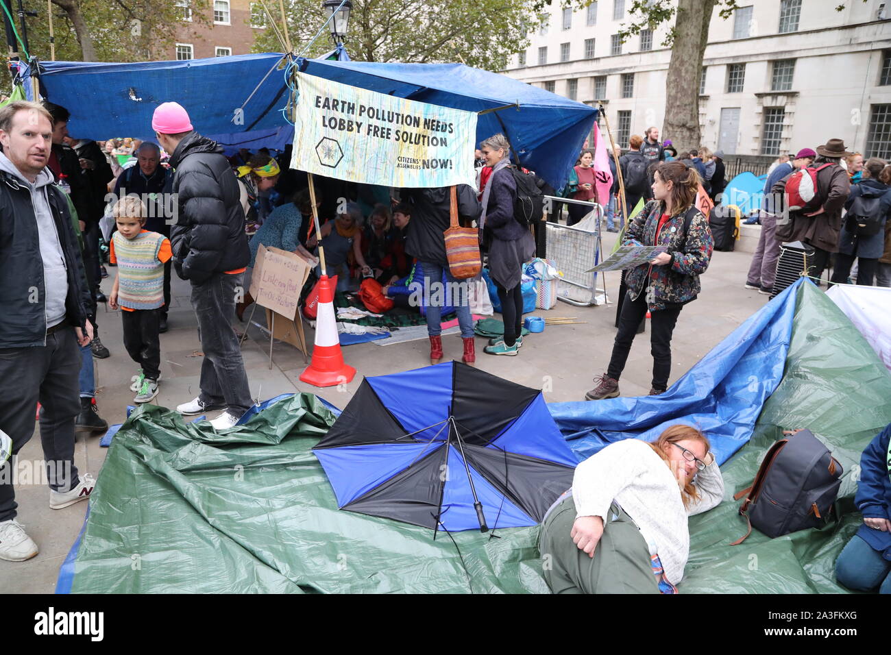 London, UK. 8th Oct, 2019. The Extinction Rebellion movement stages ...