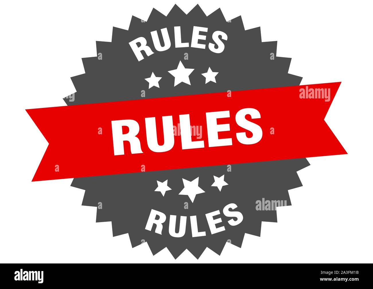rules sign. rules red-black circular band label Stock Vector Image ...