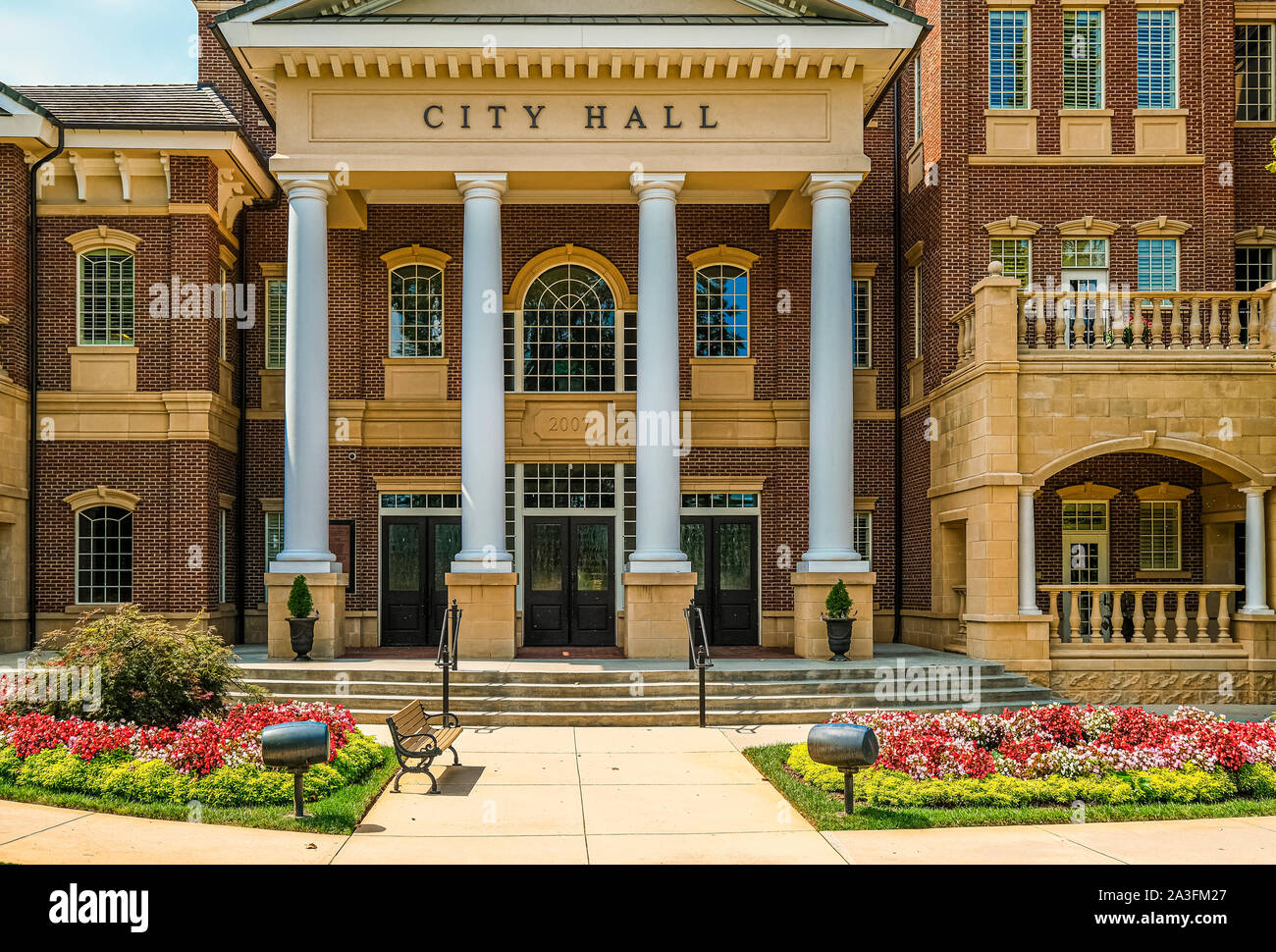 Columns on City Hall Built in 2007 Stock Photo - Alamy