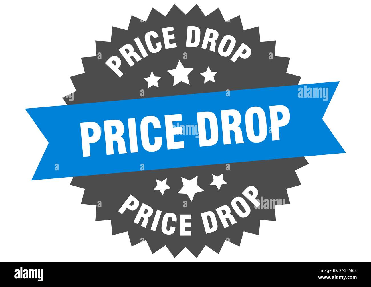 price drop sign. price drop blue-black circular band label Stock Vector ...
