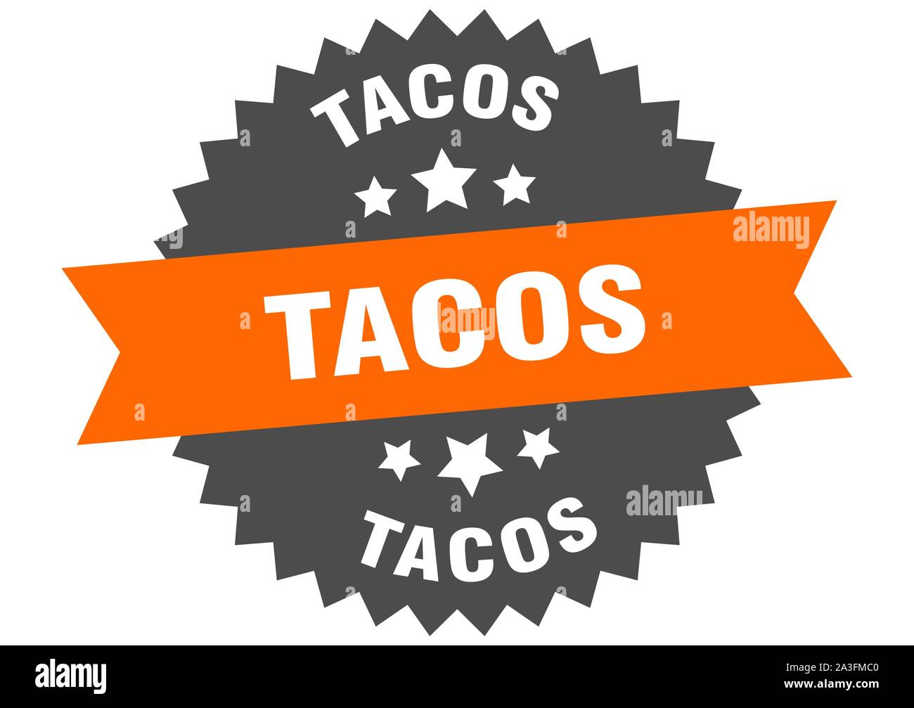 tacos sign. tacos orange-black circular band label Stock Vector Image ...