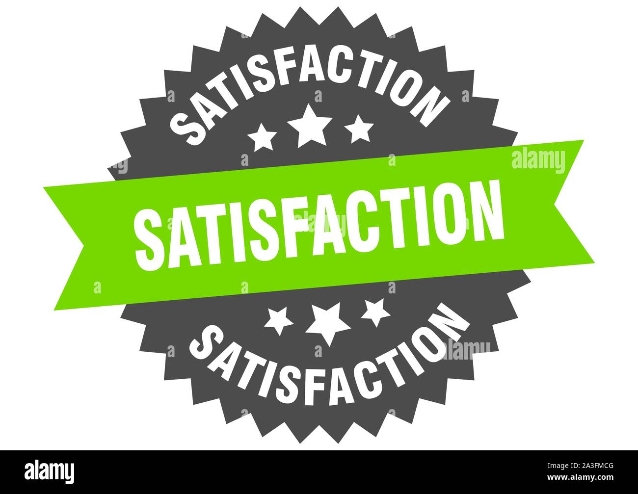 satisfaction sign. satisfaction green-black circular band label Stock ...