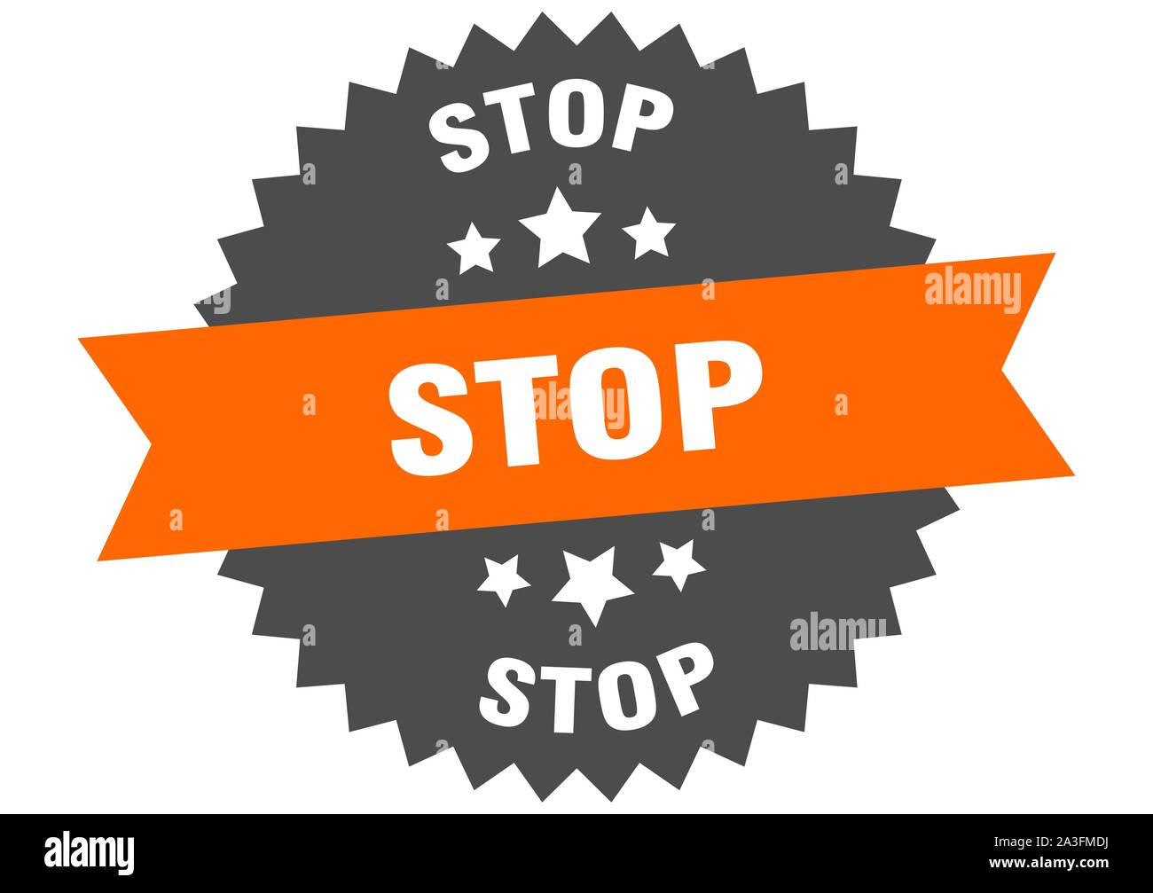 stop sign. stop orange-black circular band label Stock Vector Image ...