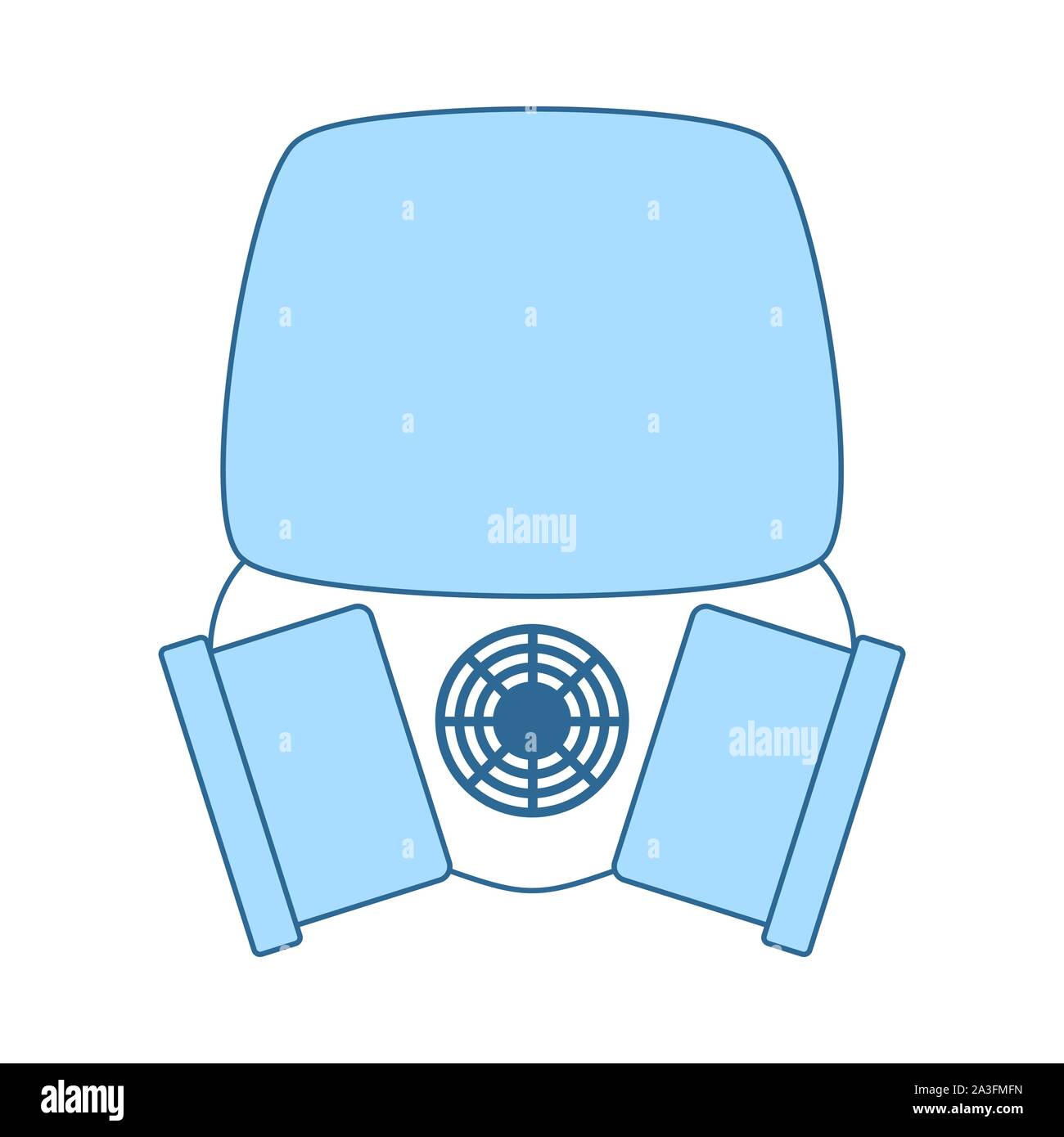 Fire Mask Icon. Thin Line With Blue Fill Design. Vector Illustration ...