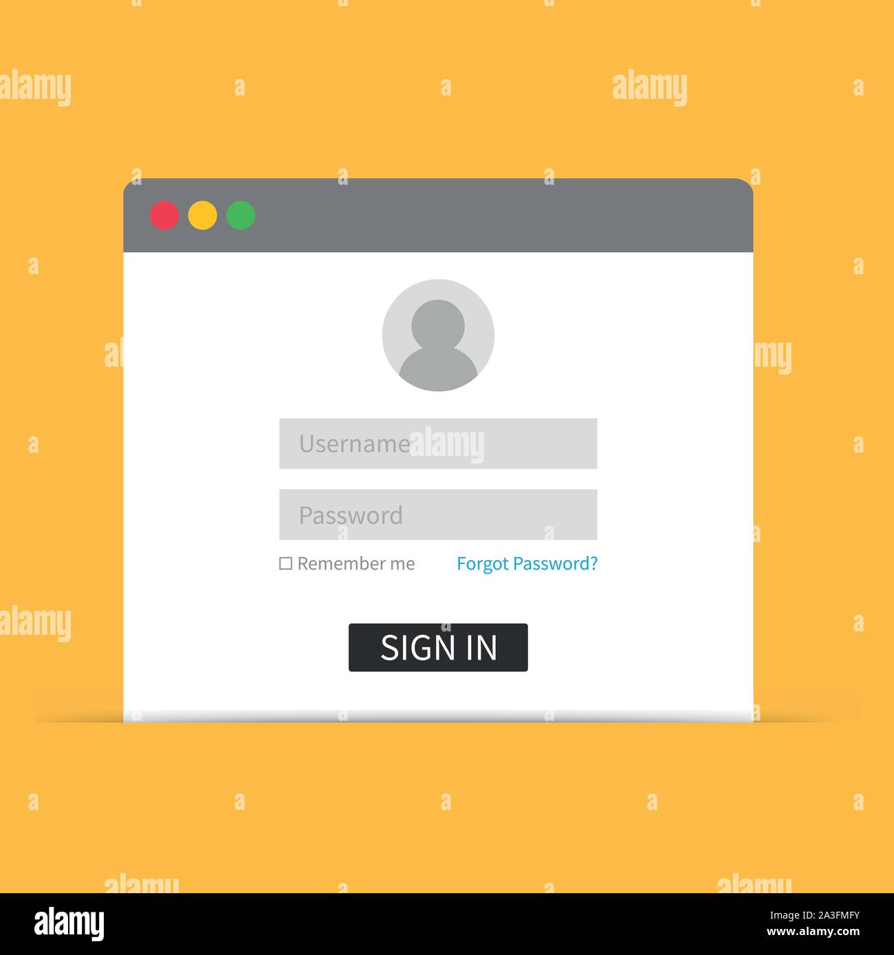 Login interface, username and password. Vector stock illustration template for web design Stock ...