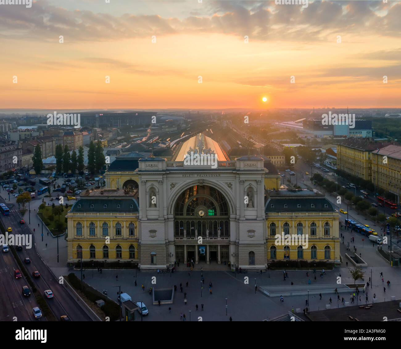Eastern railway station in Budapest. One of the big junctions of ...