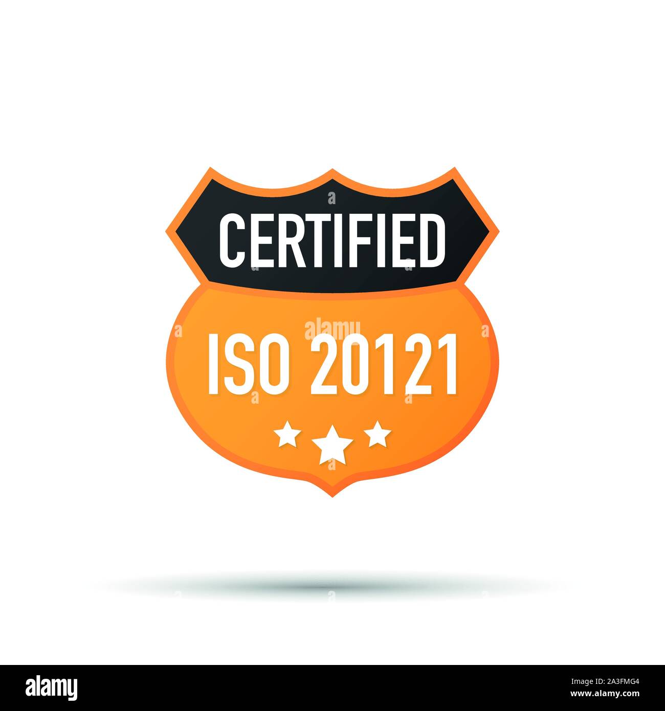ISO 20121 Certified badge, icon. Certification stamp. Flat design ...