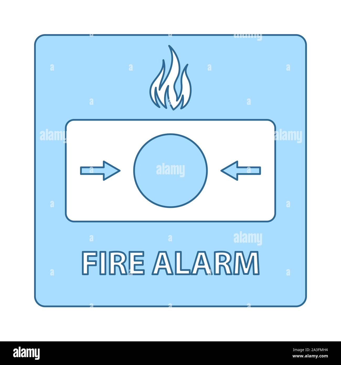 Fire Alarm Icon. Thin Line With Blue Fill Design. Vector Illustration ...
