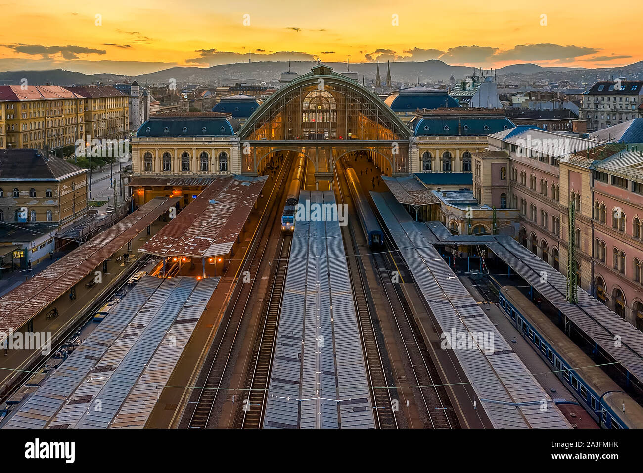Eastern railway station in Budapest. One of the big junctions of ...