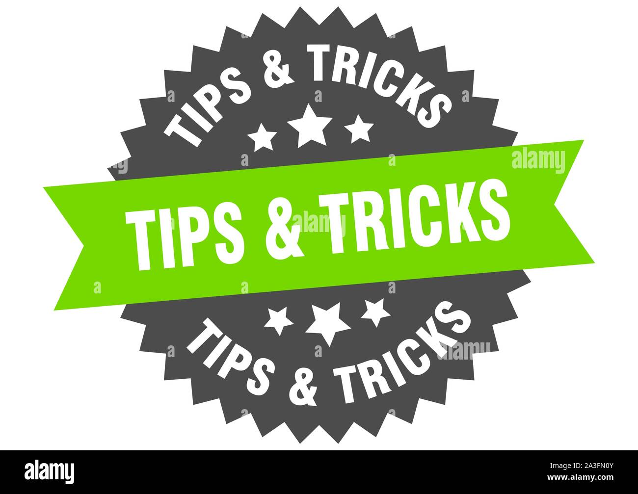 Tips tricks sticker green hi-res stock photography and images - Alamy