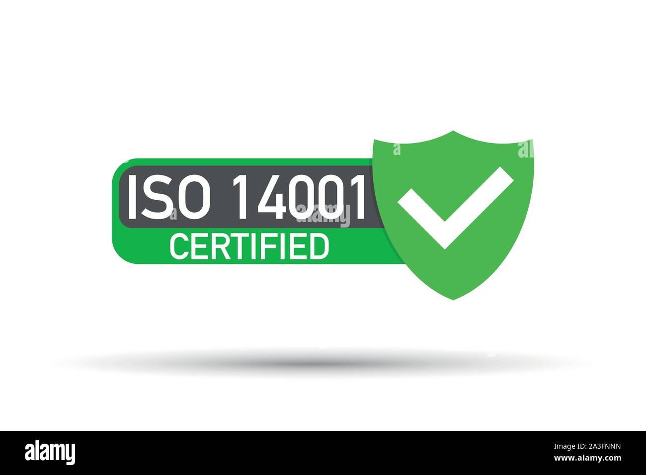 ISO 14001 Certified badge, icon. Certification stamp. Flat design vector. Vector stock ...