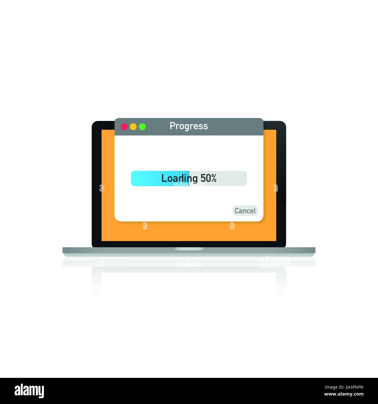 Loading data window with progress bar on laptop screen. Vector stock ... Loading data window with progress bar on laptop screen. Vector stock ...