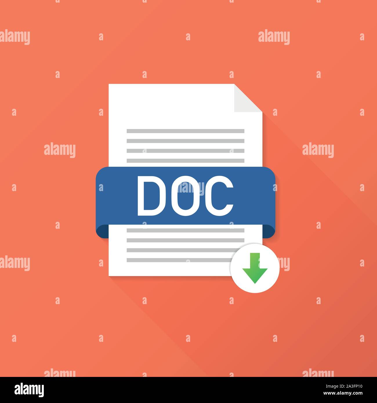 Download DOC button. Downloading document concept. File with DOC label ...
