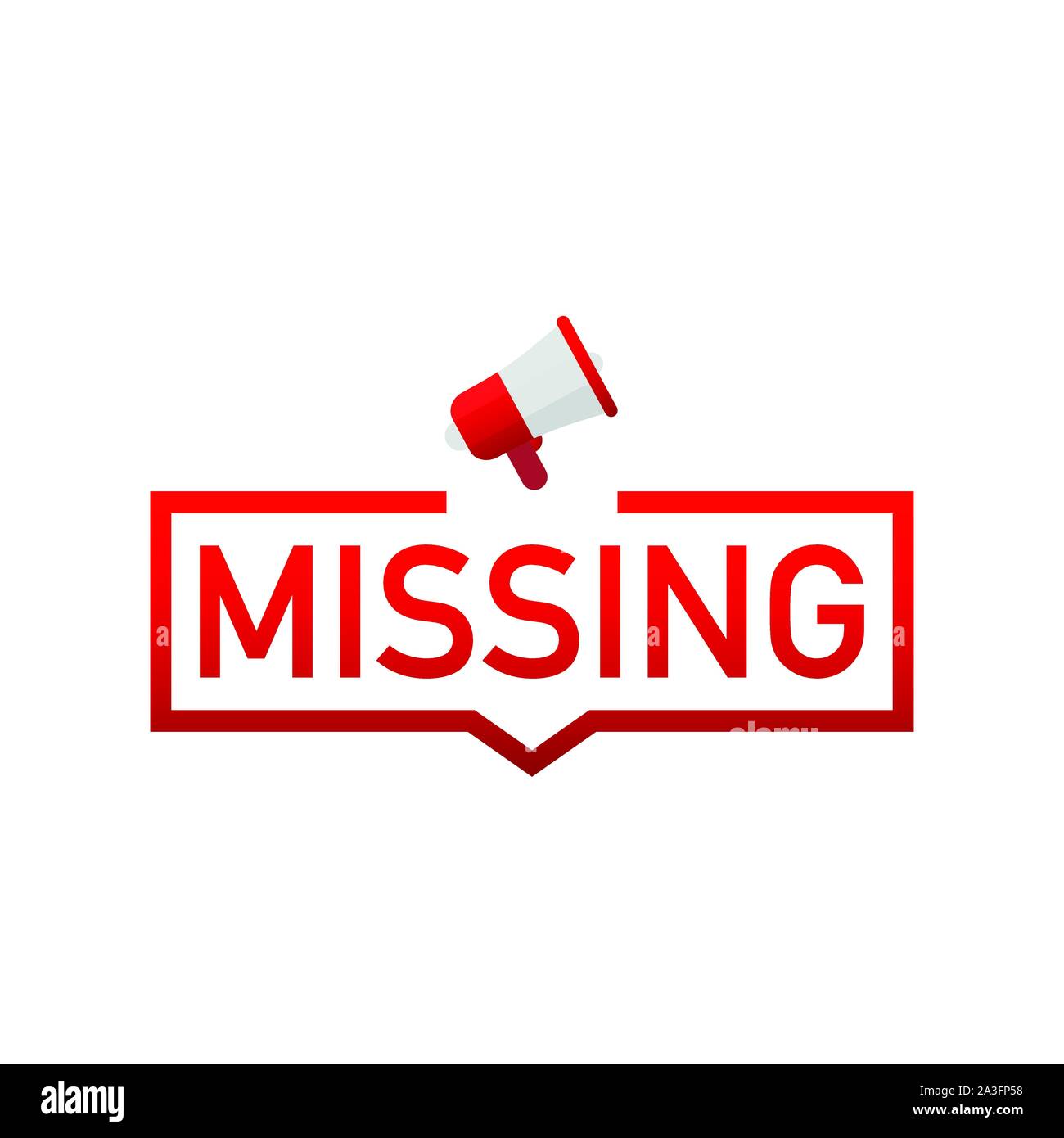 Missing red label on white background. Vector stock illustration Stock ...