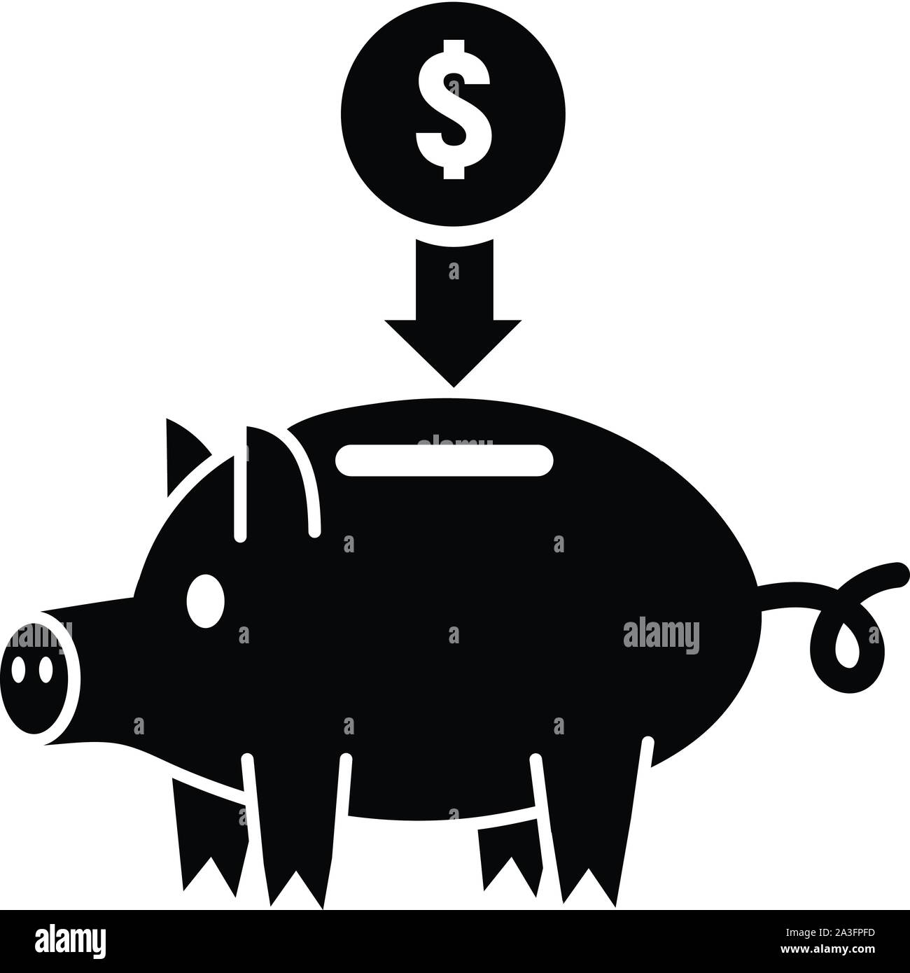 Piggy bank white hand Black and White Stock Photos & Images - Alamy