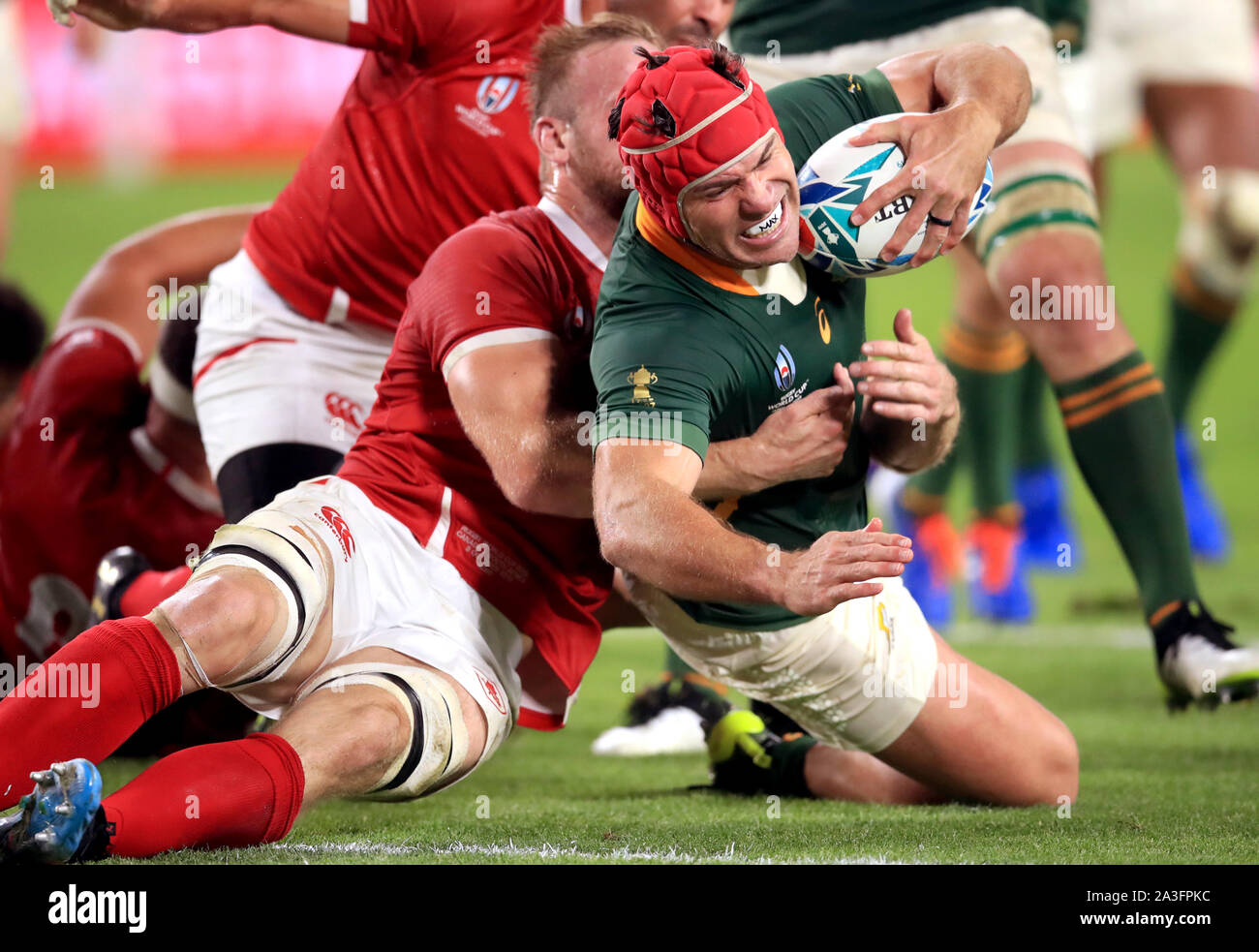 South Africa's Schalk Brits scores his team's eighth try during the ...