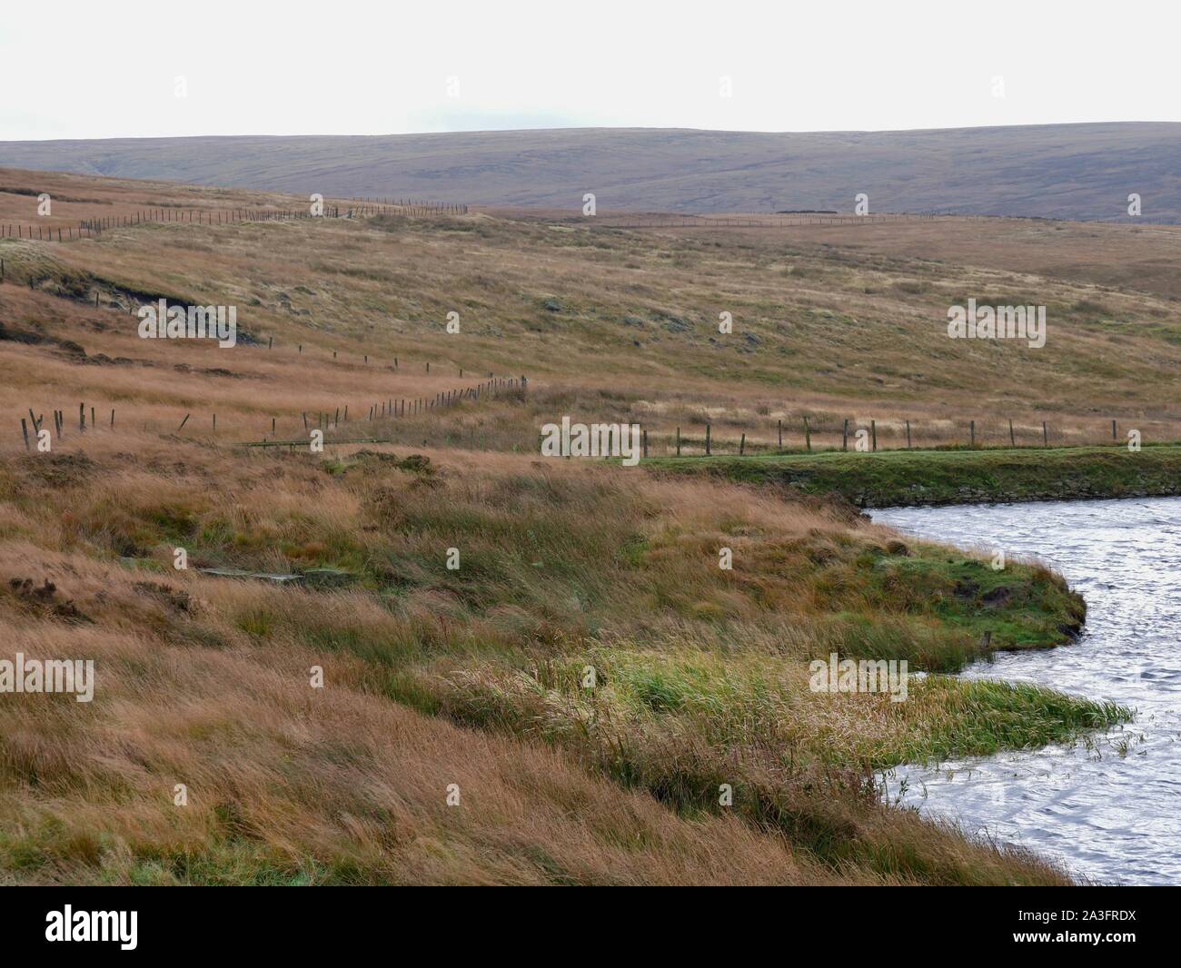 High in the pennine moors where the pennine way crosses the A62 road ...