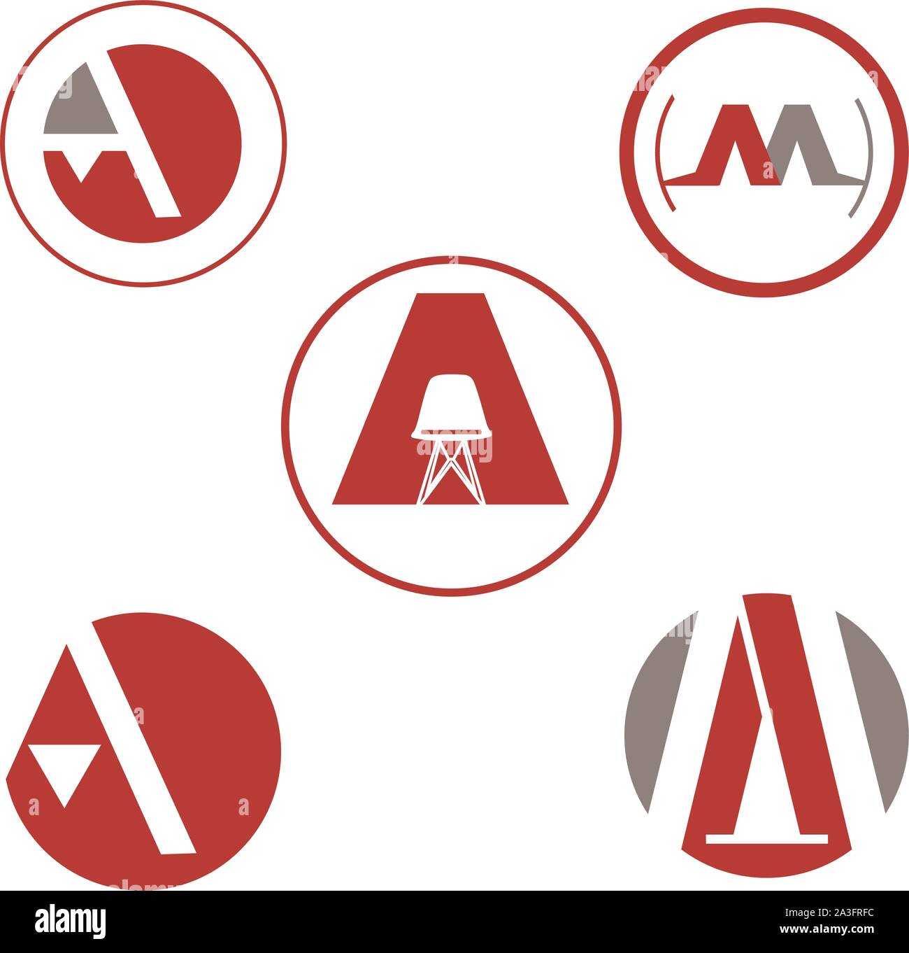 Set of letter logo design template elements collection of vector letter ...