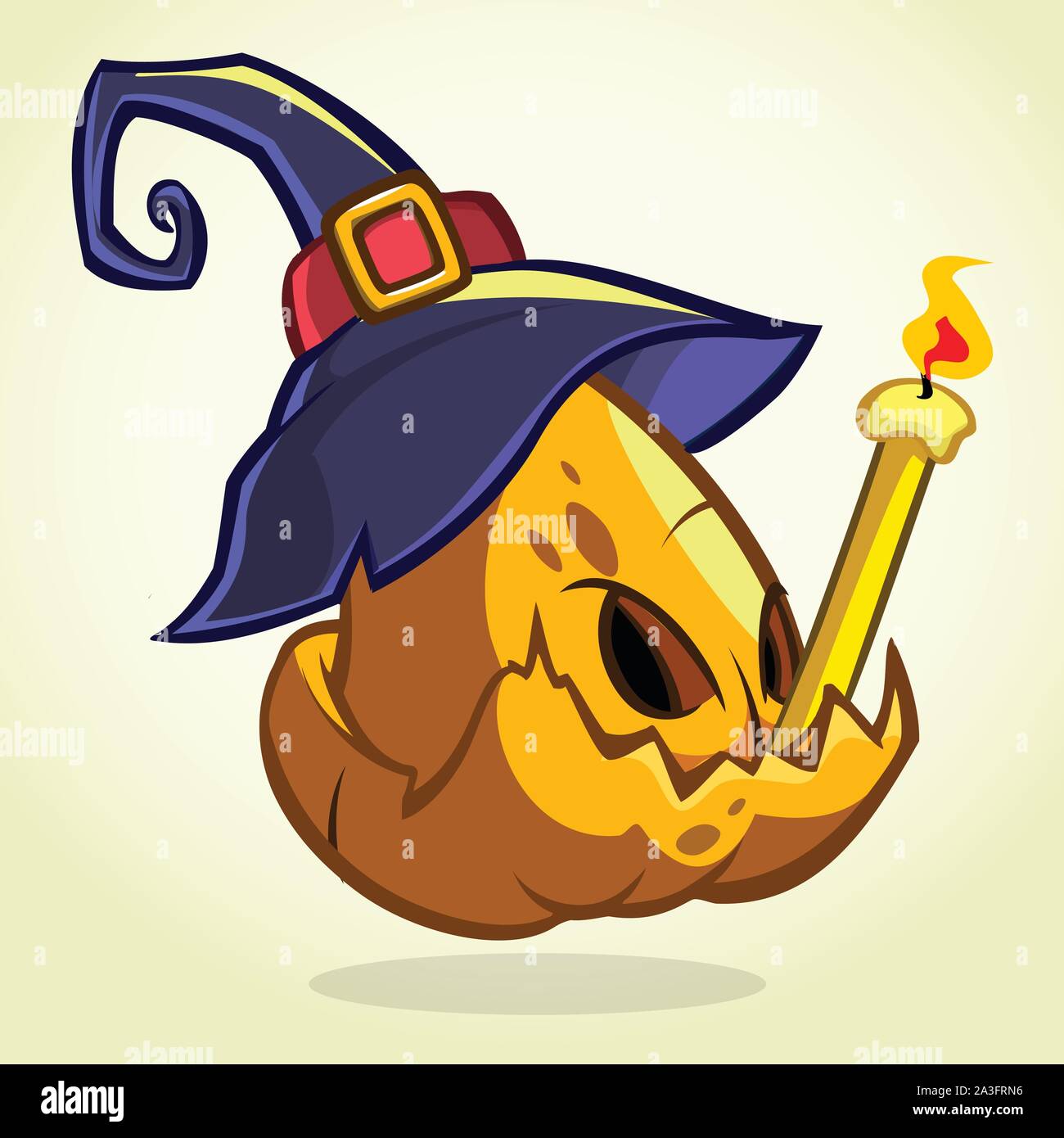 Scary cartoon pumpkin head. Halloween scarecrow illustration. Funny ...