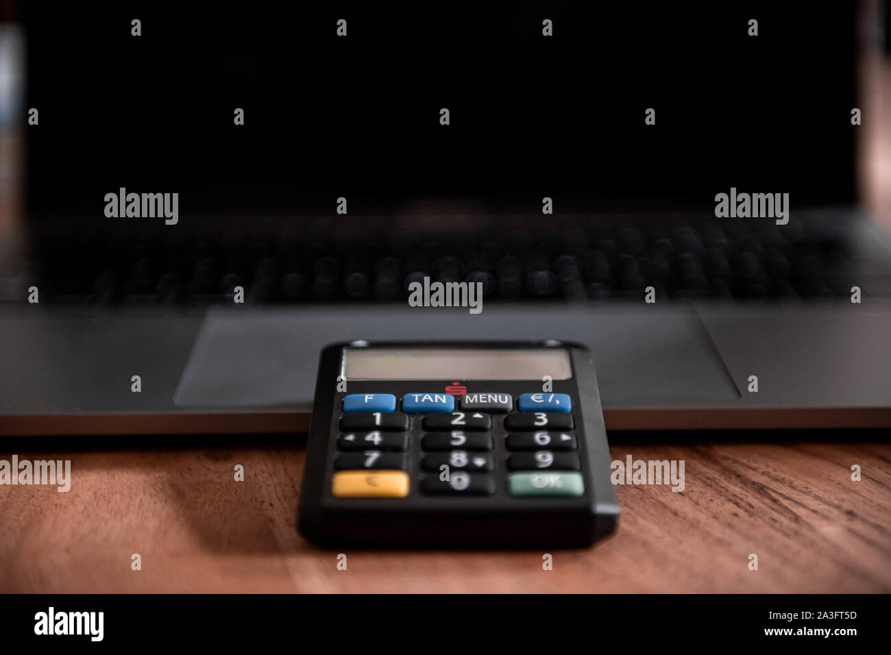 NRW/GERMANY - MAY 27, 2019: An optical chip TAN Generator next to a ...