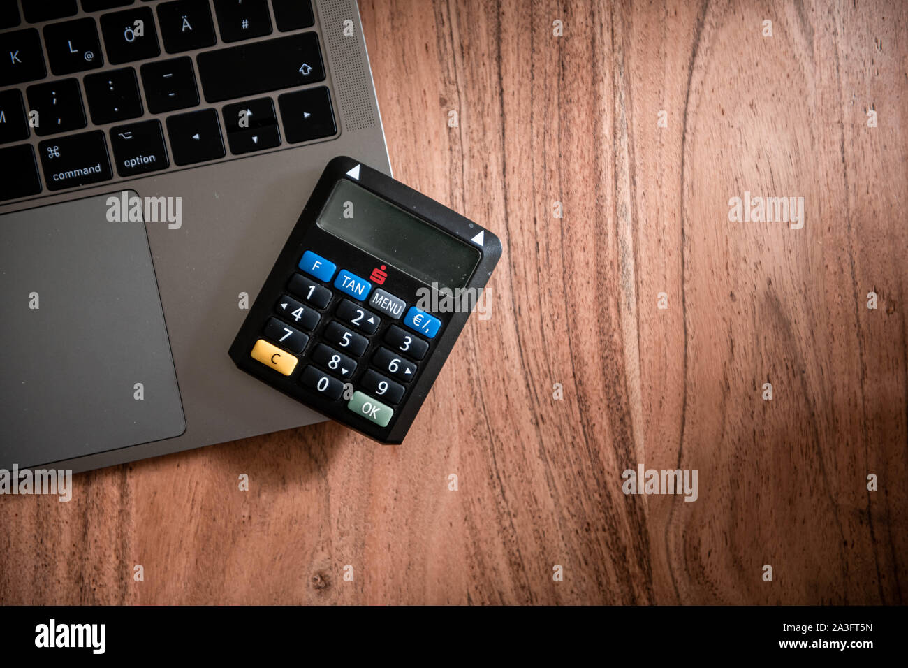NRW/GERMANY - MAY 27, 2019: An optical chip TAN Generator next to a ...