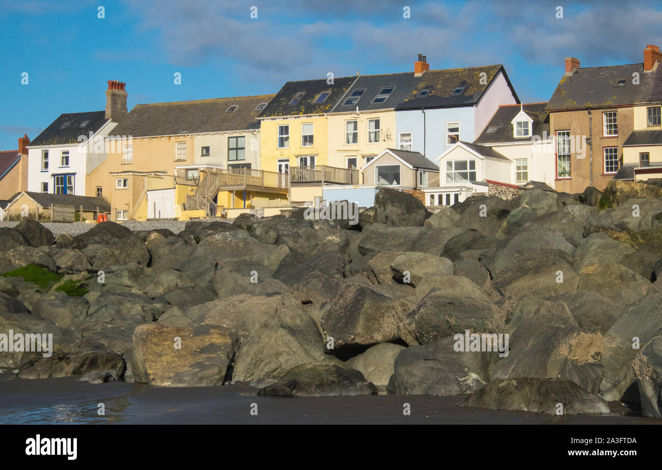 Borth sea defences wales hi-res stock photography and images - Alamy