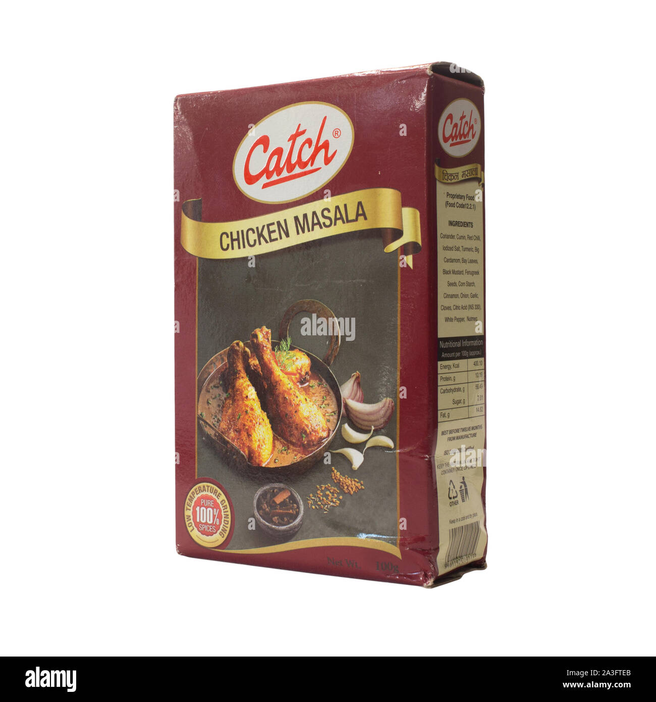 A packet of Indian chicken masala spice isolated on white Stock Photo ...