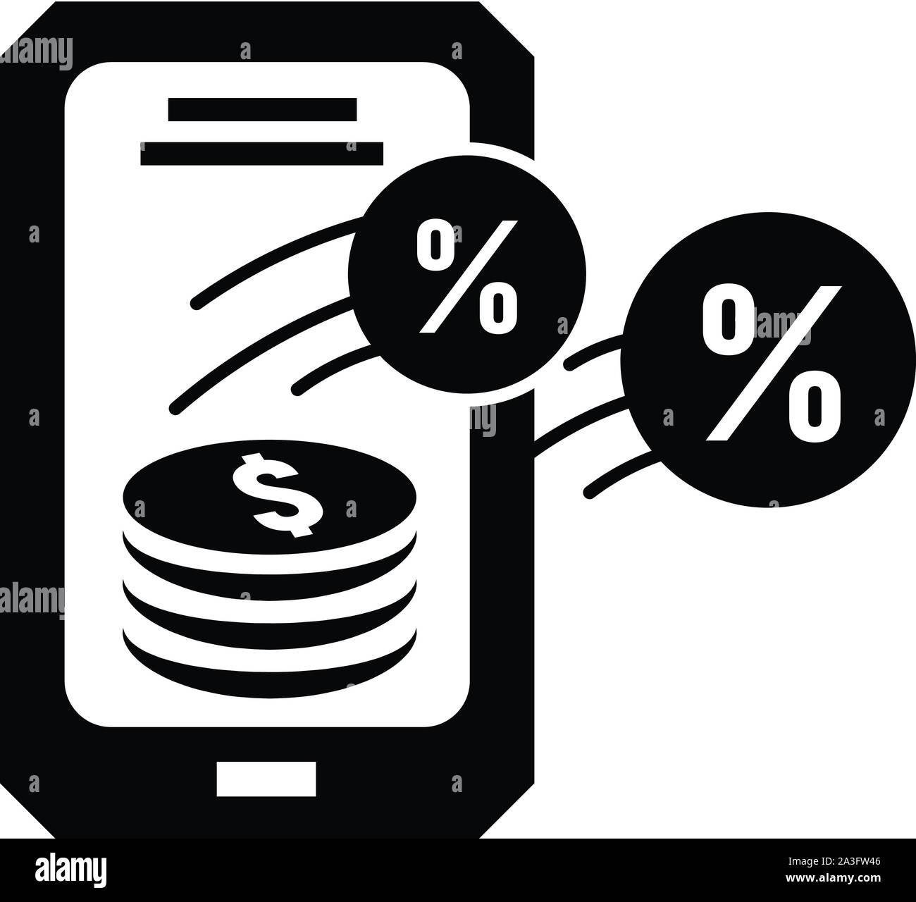 Smartphone money percent icon, simple style Stock Vector Image & Art ...