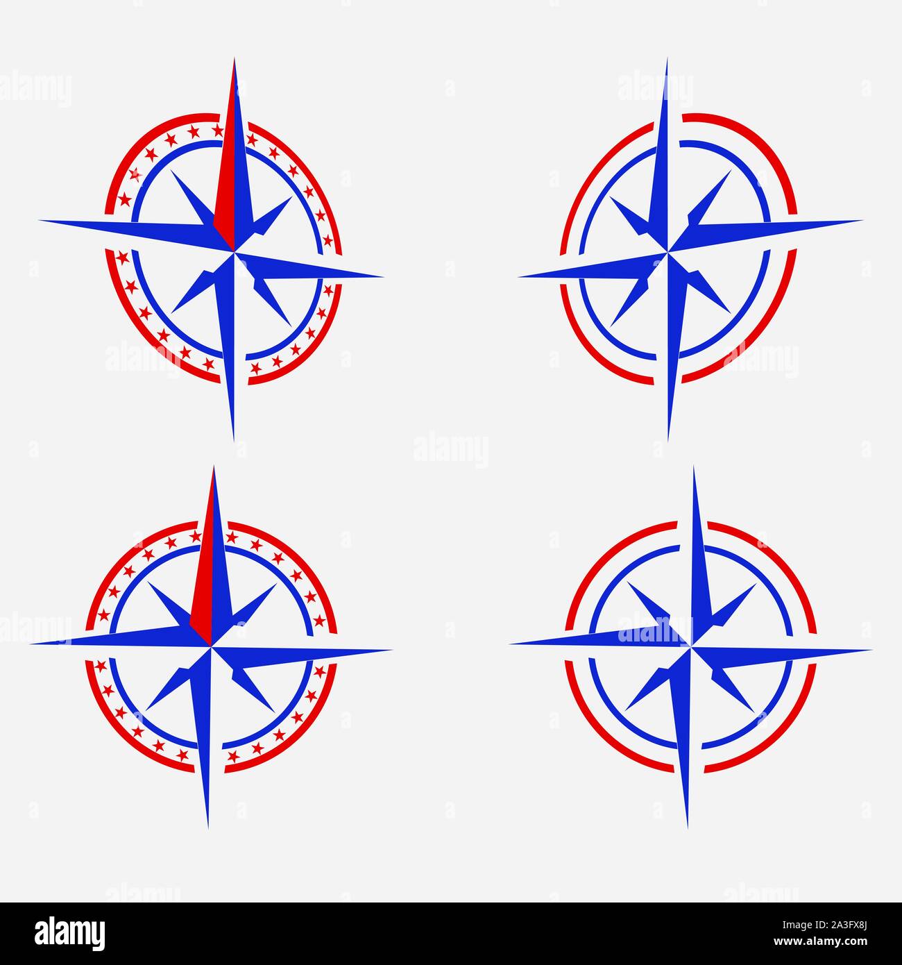 Vector geography science compass sign icon. Compass wind-rose ...