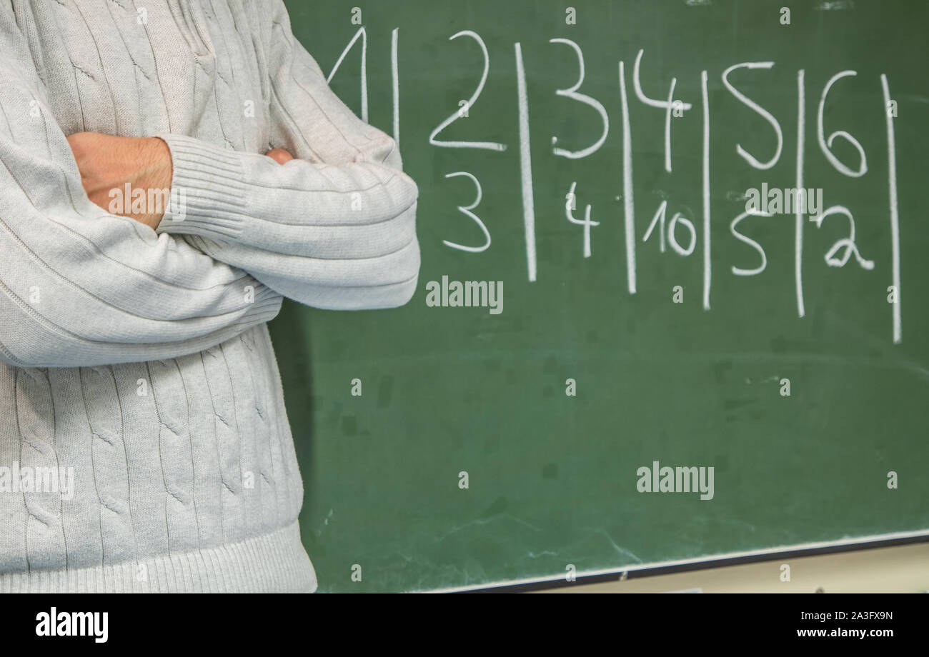 Teacher at the blackboard Stock Photo - Alamy