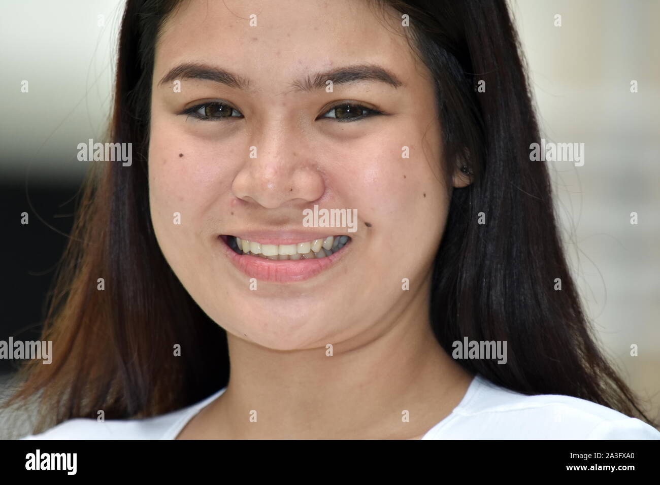 A Smiling Attractive Female Stock Photo - Alamy