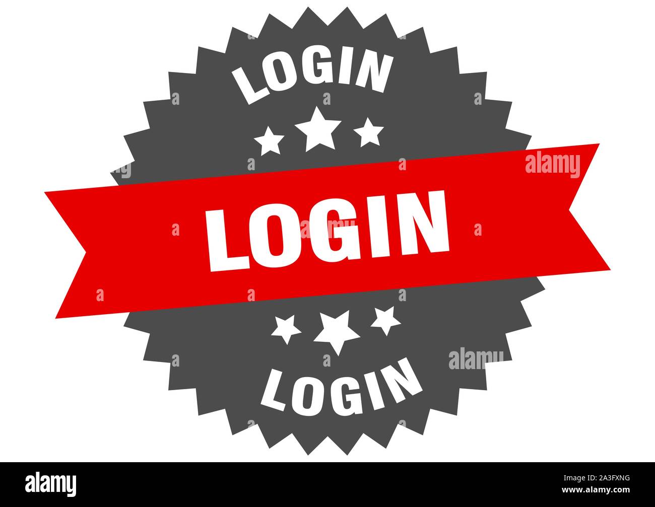 login sign. login red-black circular band label Stock Vector Image ...