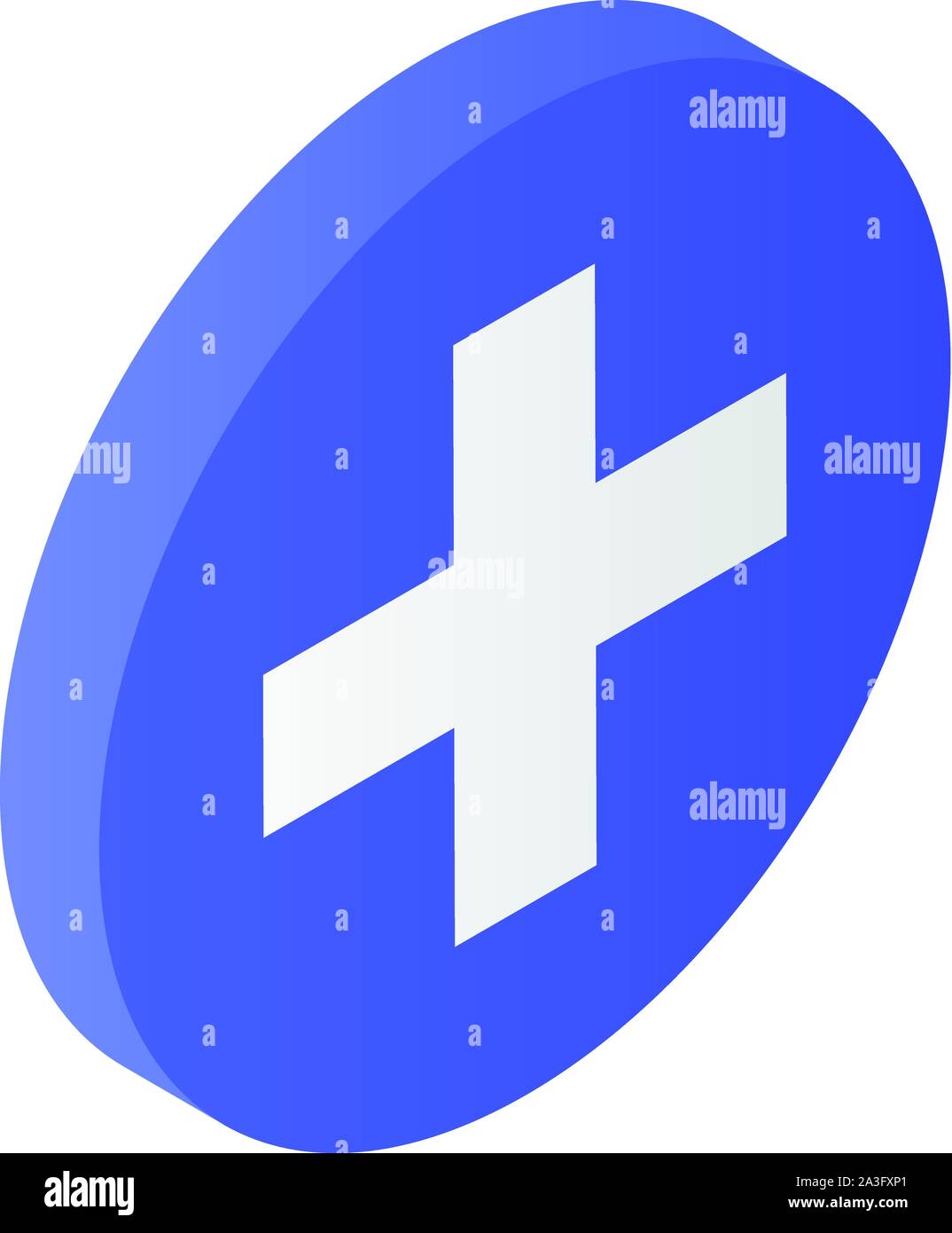 Blue circle plus icon, isometric style Stock Vector Image & Art - Alamy