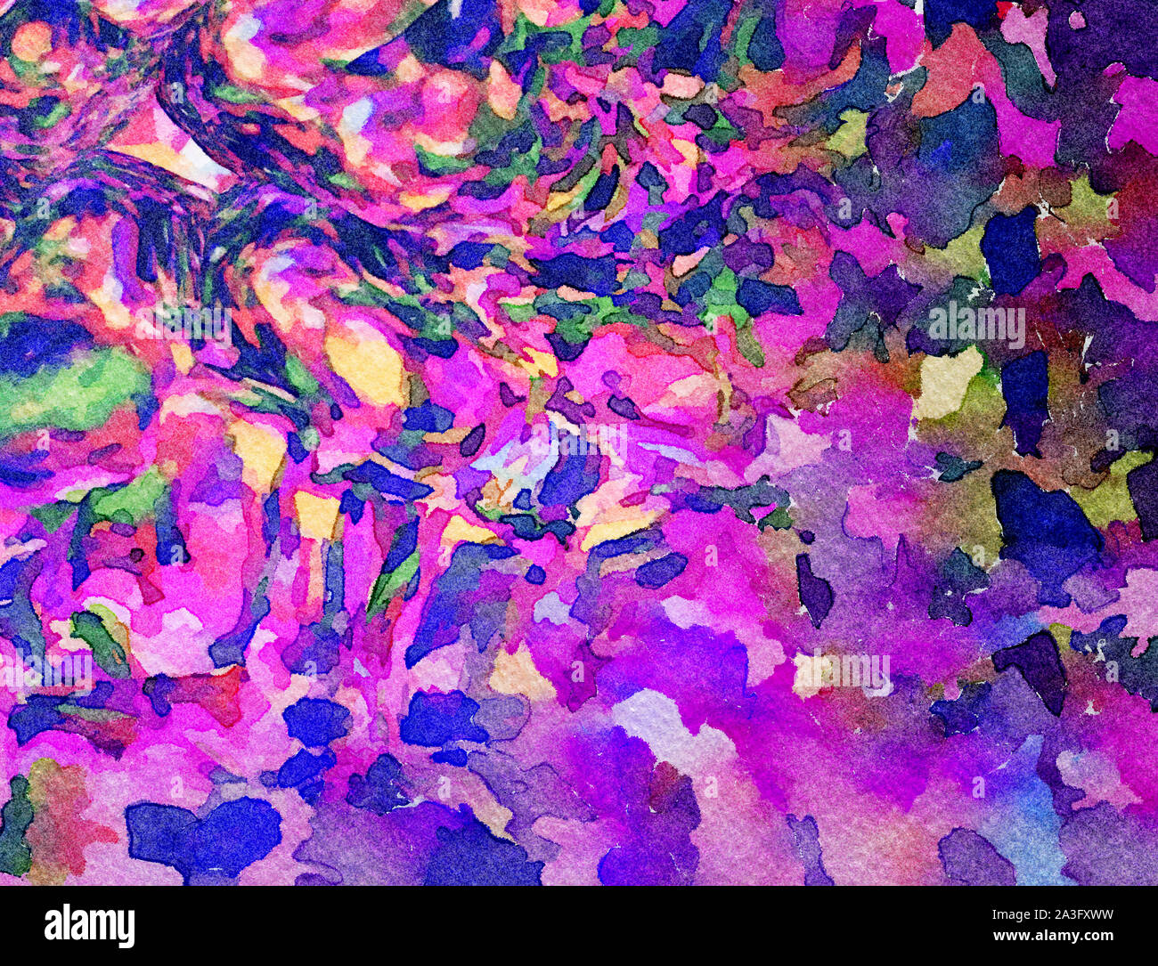 Abstract design pattern in happy bright colors, warm volume brush ...