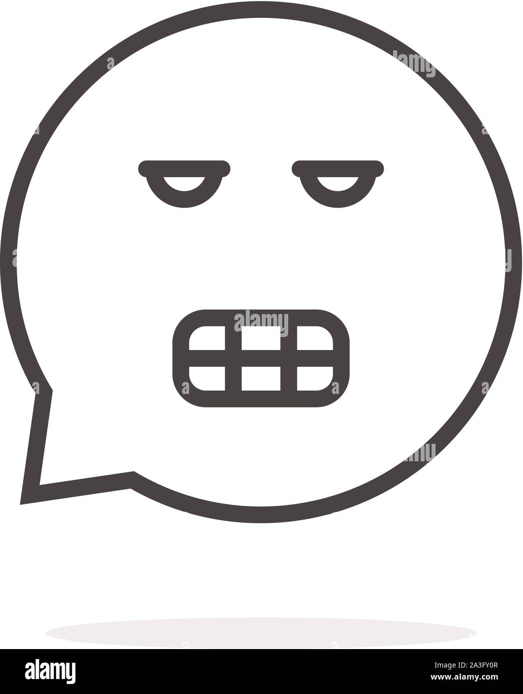 thin line gnash emoji speech bubble logo Stock Vector Image & Art - Alamy
