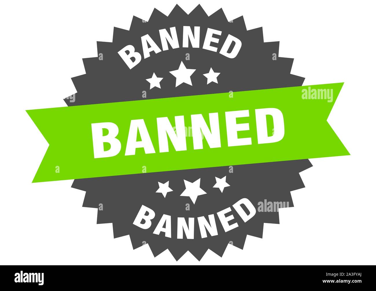 banned sign. banned green-black circular band label Stock Vector Image ...