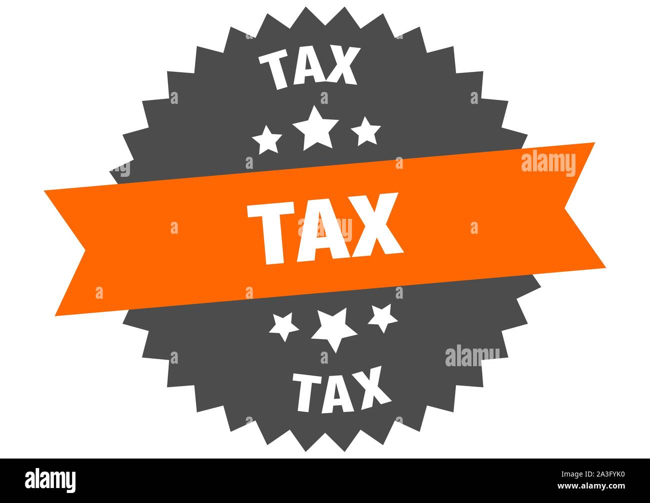 tax sign. tax orange-black circular band label Stock Vector Image & Art ...