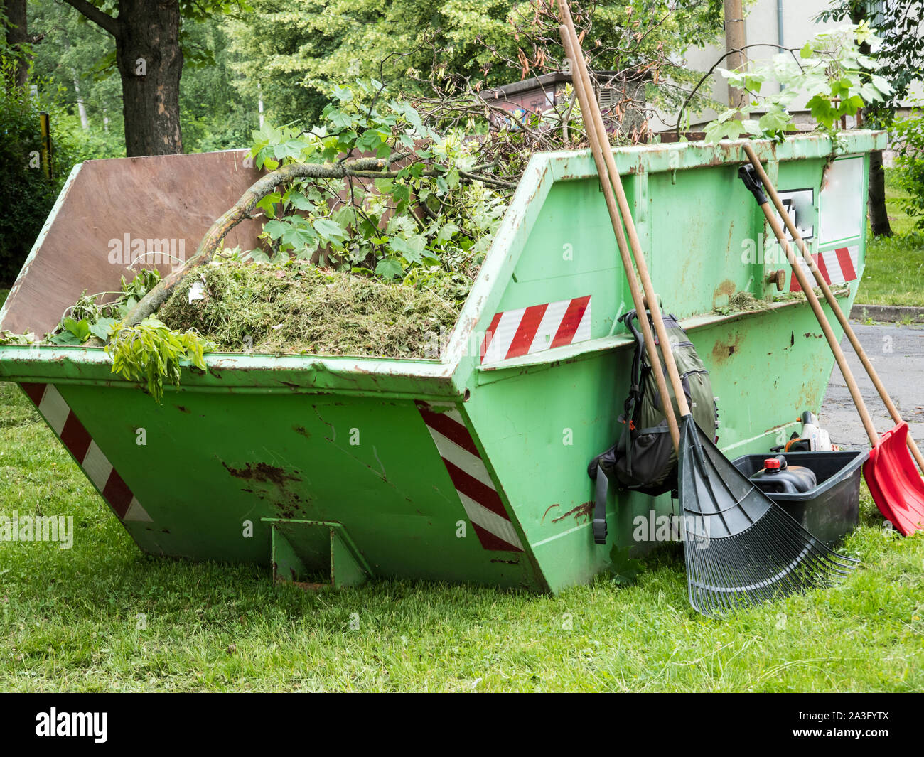 Container with garden waste Stock Photo - Alamy